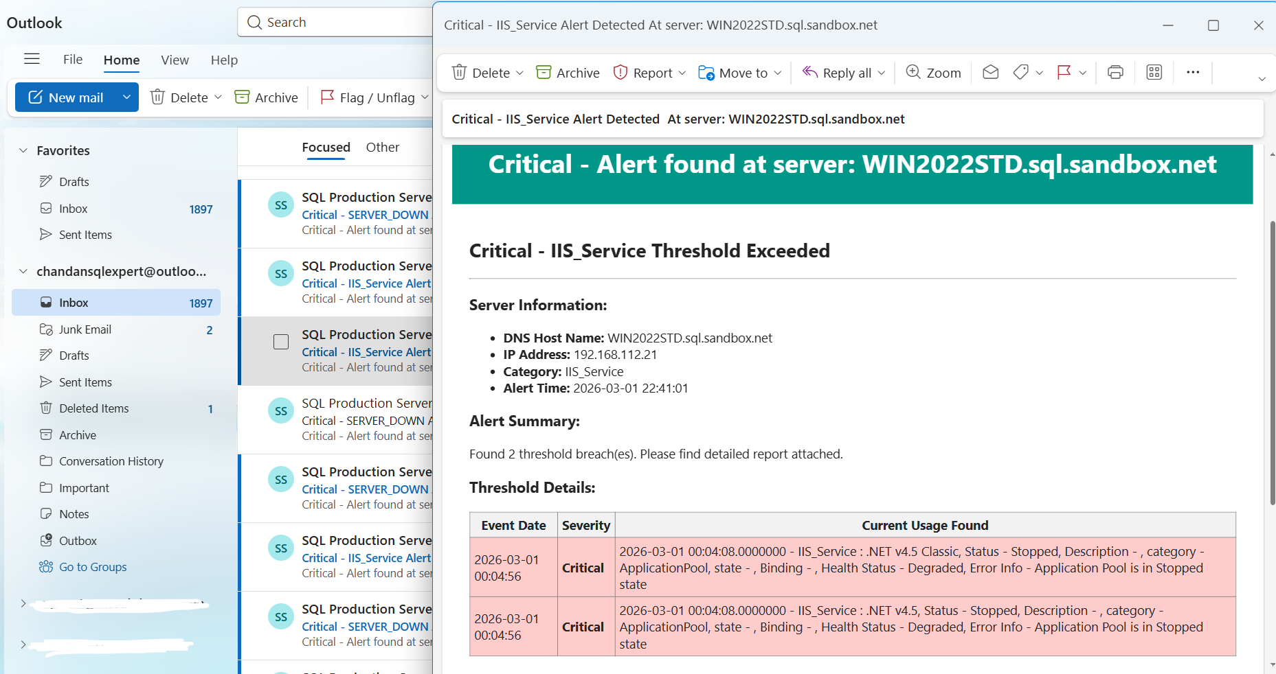 Alerting System for Windows Server Monitoring - SQL Planner - Full ...